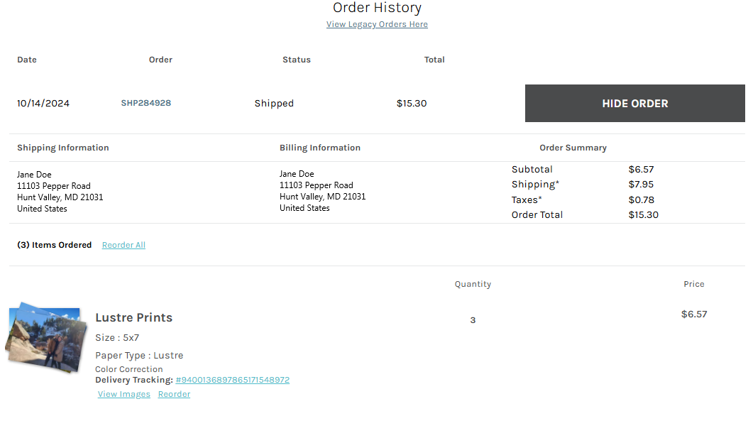 How do I check my order preview - ordered items and images used ...